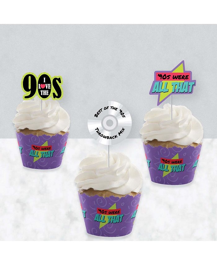 Big Dot of Happiness 90's Throwback - Cupcake Decor - 1990s Cupcake ...