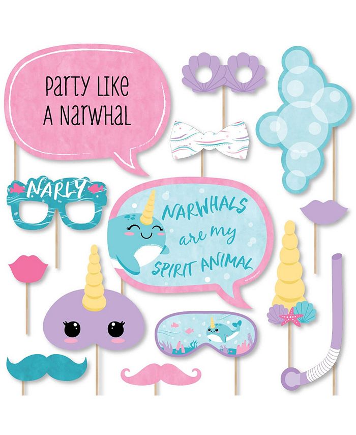 Big Dot of Happiness Narwhal Girl - Baby Shower or Birthday Party Photo ...