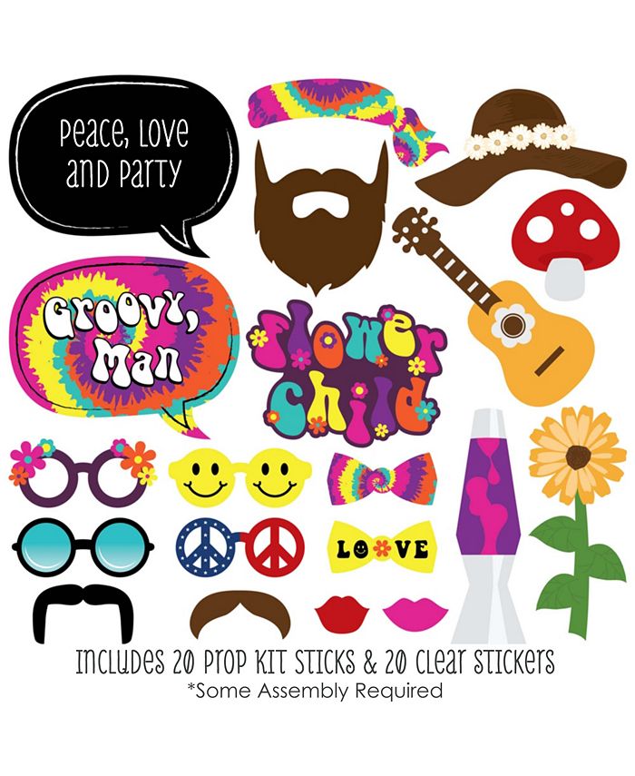Big Dot of Happiness 60's Hippie - 1960s Groovy Party Photo Booth Props ...