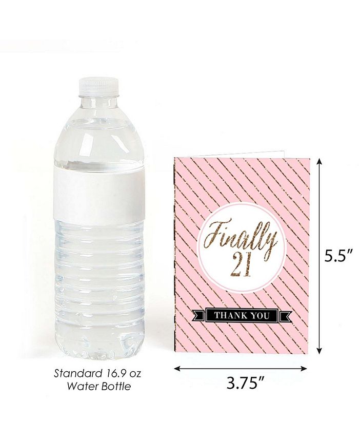 Big Dot of Happiness Finally 21 Girl - 21st Birthday - Party Thank You ...