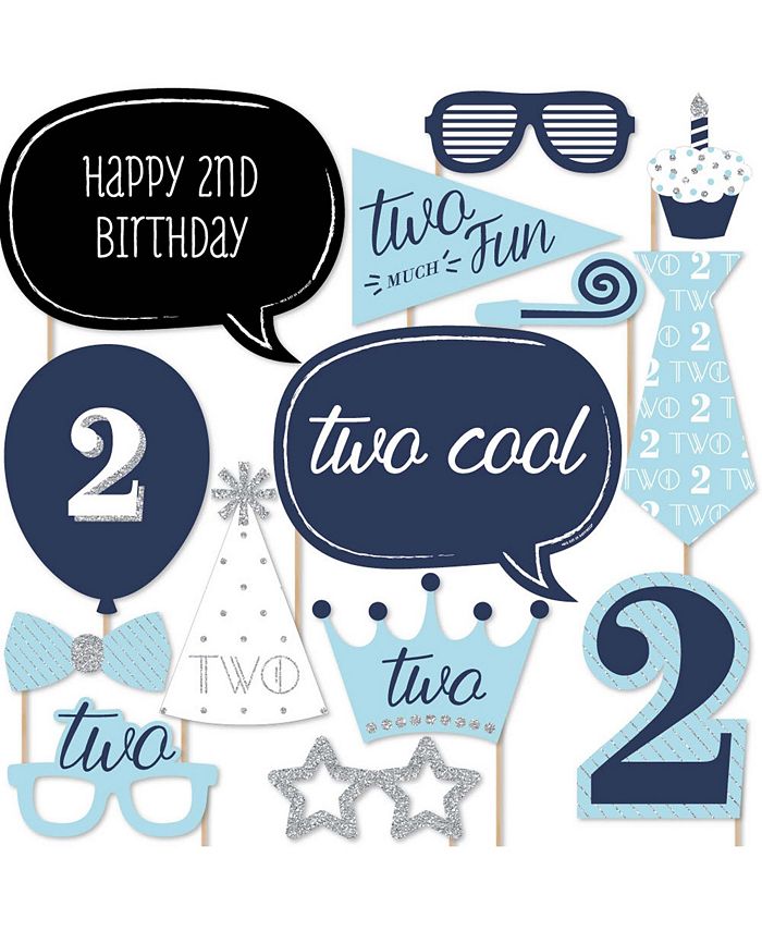 Big Dot of Happiness Two Much Fun - Boy - 2nd Birthday Party Photo ...