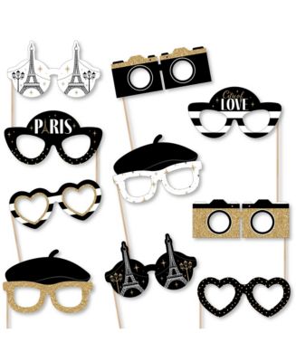 Stars Over Paris Glasses - Paper Parisian Party Photo Booth Props Kit ...