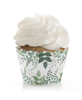 Boho Botanical - Greenery Party Decorations - Party Cupcake Wrappers ...