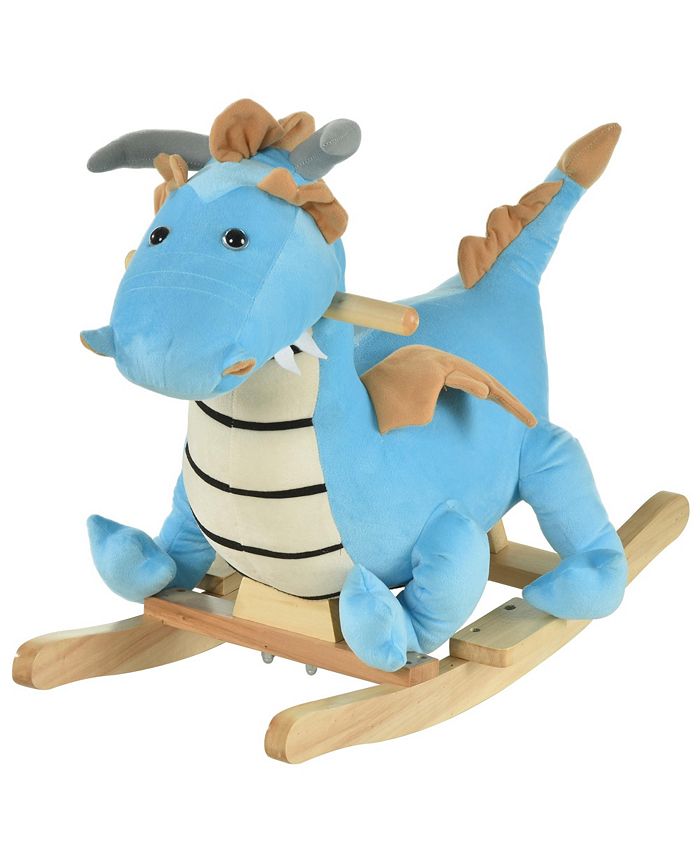 Qaba Children Dinosaur Rocker Horse Chair with Plush Body for 18-36 ...