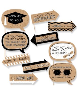 Funny Bright Future - Graduation Party Photo Booth Props Kit - 10 Piece ...