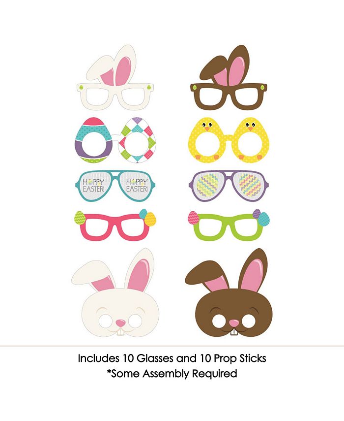Big Dot of Happiness Hippity Hoppity Glasses & Masks - Paper Easter ...
