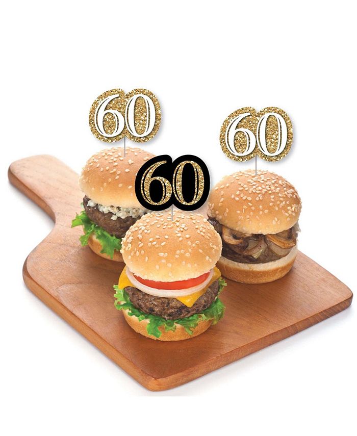 Big Dot of Happiness Adult 60th Birthday - Gold - Dessert Cupcake ...