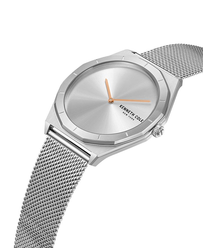 Kenneth Cole New York Men's Modern Classic Silver-Tone Stainless Steel ...