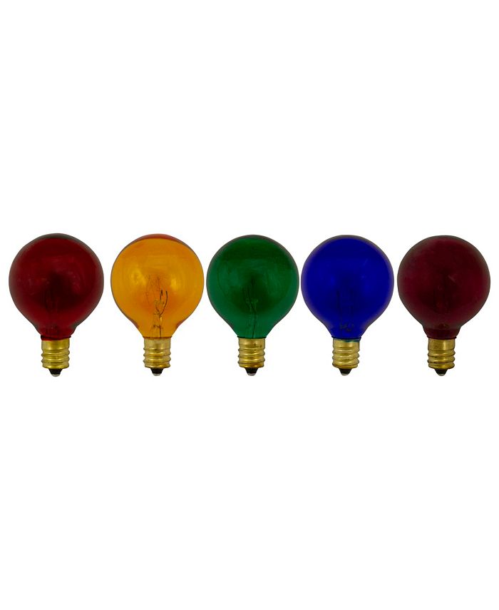 Northlight 2" Transparent Multi-Color G40 Globe Christmas Replacement ...