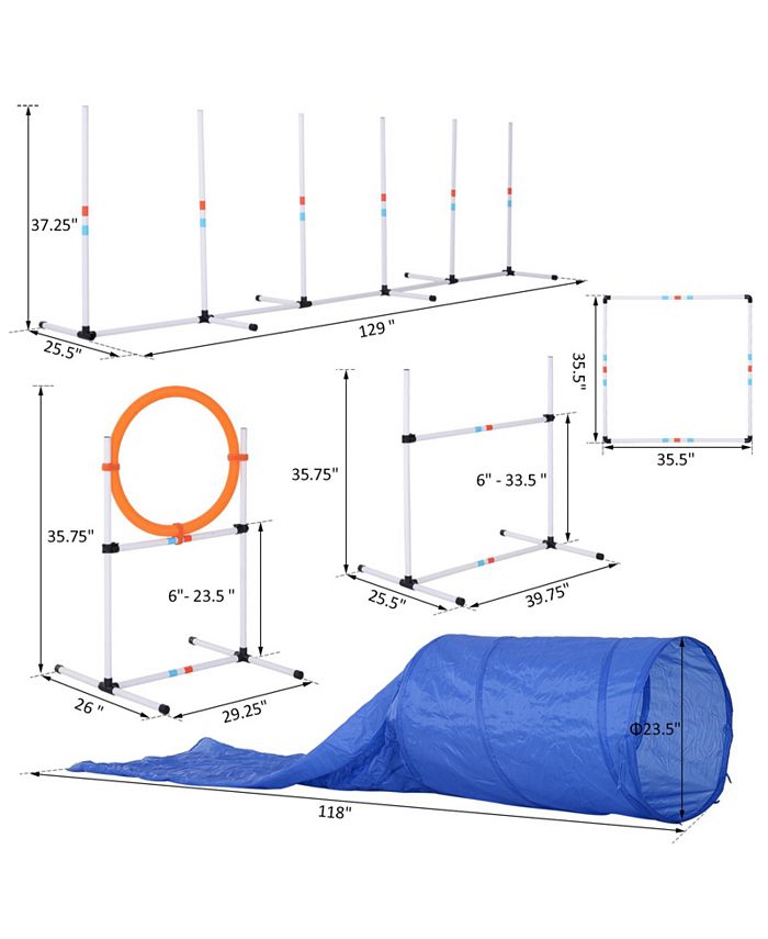 PawHut Outdoor Dog Pet Agility Training Equipment Backyard Starter ...