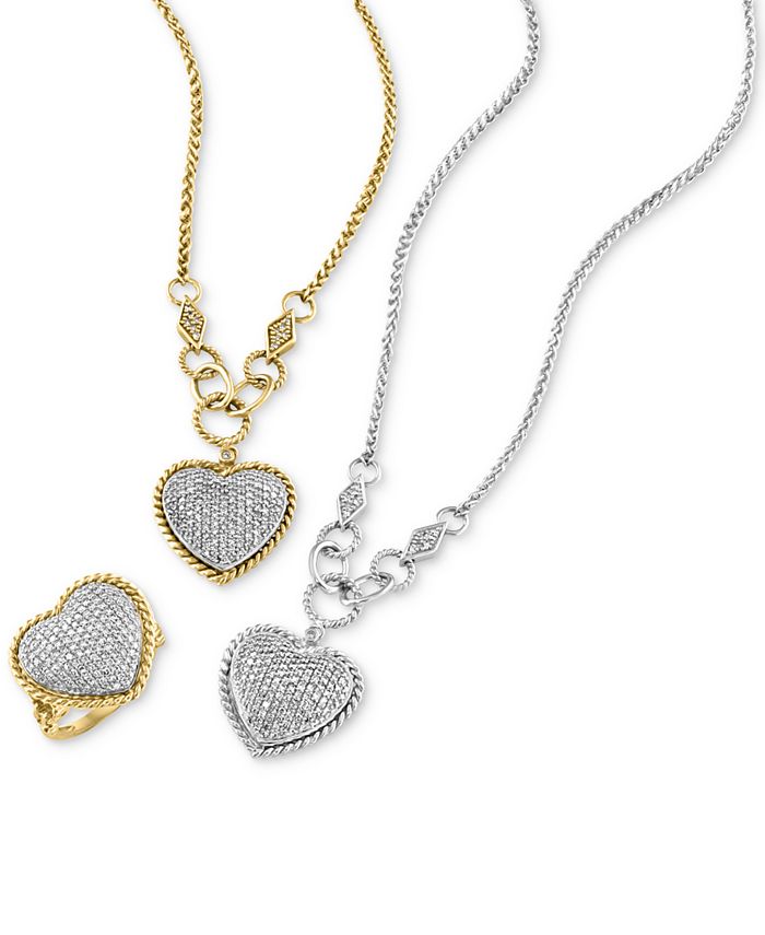 EFFY Collection D'Oro by EFFY® Diamond Pavé Diamond Heart Pendant (3/4 ...