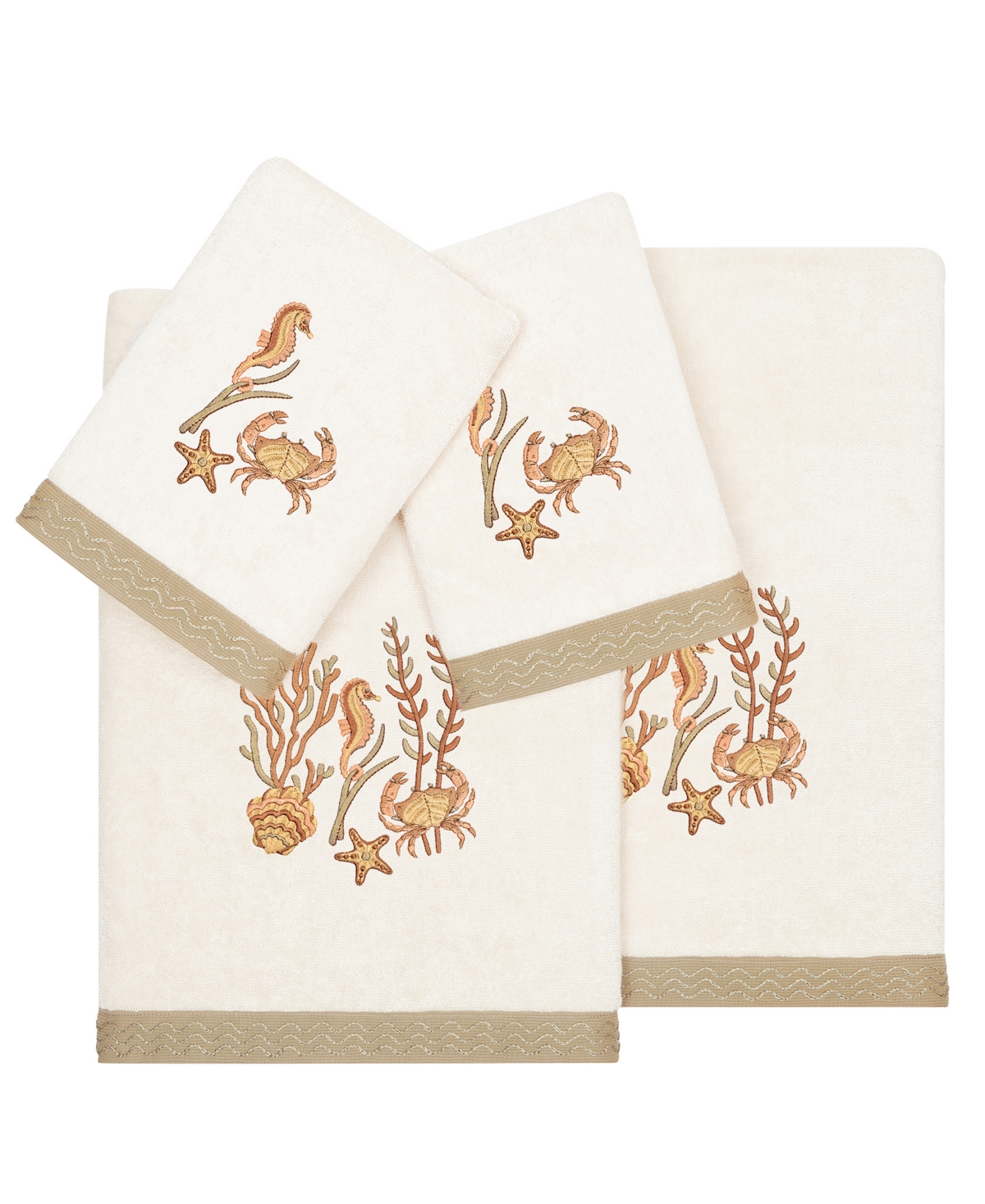 Click here for Linum Home Turkish Cotton Aaron Embellished 4-Pc.... prices