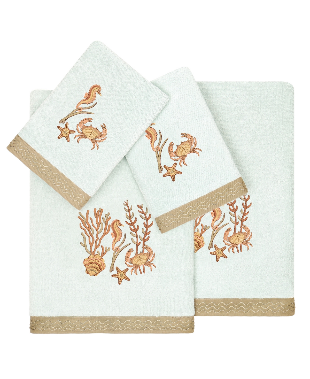 Click here for Linum Home Turkish Cotton Aaron Embellished 4-Pc.... prices