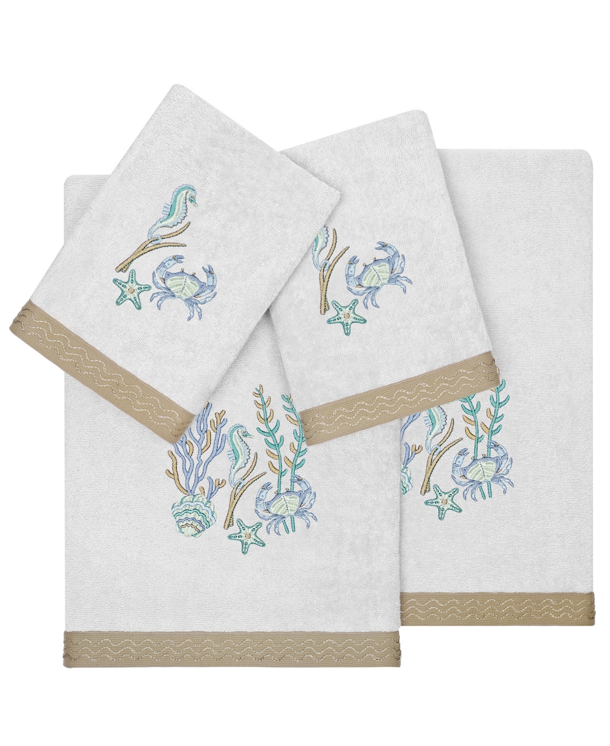 Click here for Linum Home Turkish Cotton Aaron Embellished 4-Pc.... prices