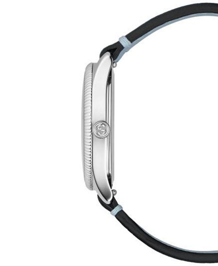 Gucci Women's Swiss G-Timeless Slim Light Blue Leather Strap Watch 29mm ...