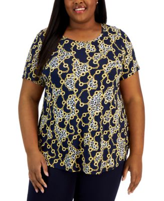 JM Collection Plus Size Printed Top, Created for Macy's - Macy's