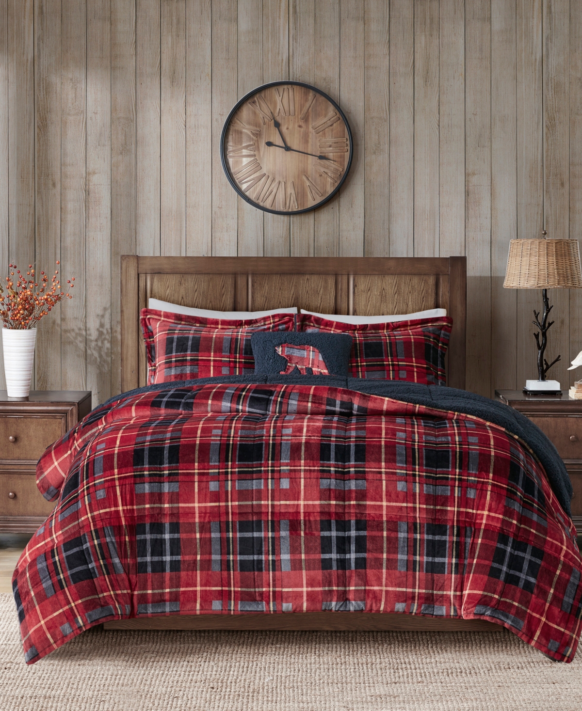 Click here for Woolrich Alton 4-Pc. Comforter Set  King - Red Pla... prices