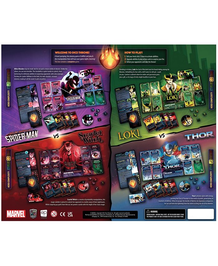 University Games Usaopoly Marvel Dice Throne 4-Hero Scarlet Witch, Thor ...