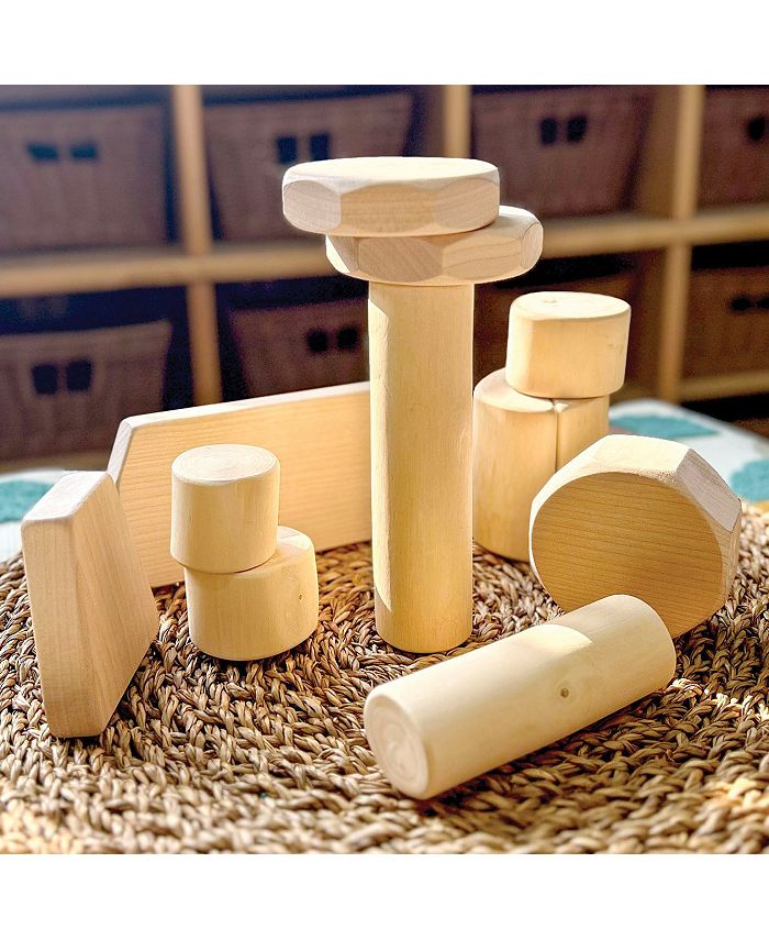 Kaplan Early Learning Bambino Wooden Shape Branch Blocks - Set of 12 ...