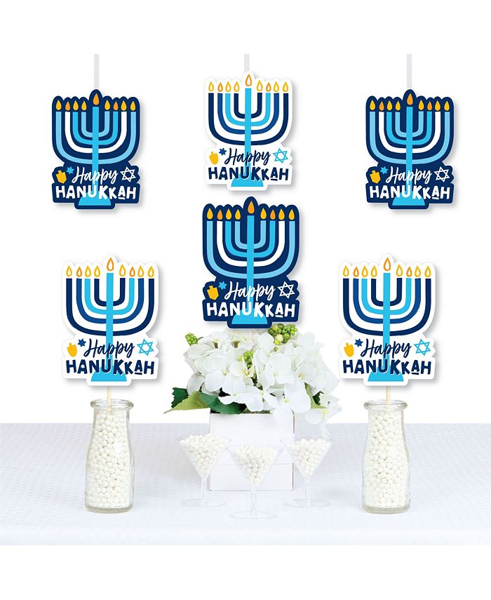 Big Dot of Happiness Hanukkah Menorah Menorah Decorations DIY Chanukah ...