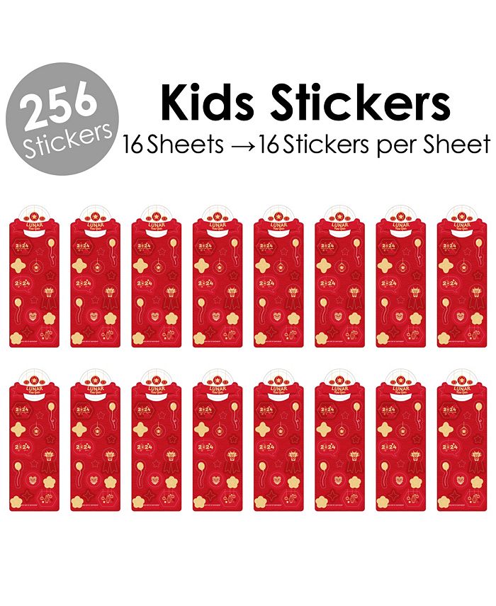 Big Dot of Happiness Lanterns - 2023 Lunar New Year Favor Kids Stickers ...
