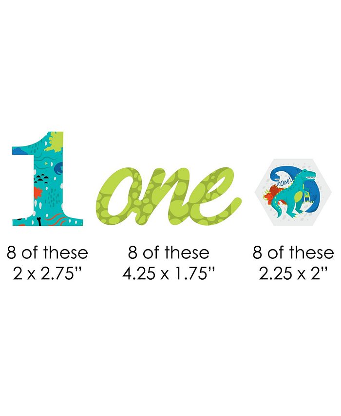 Big Dot of Happiness 1st Birthday Roar Dinosaur - Paper Straw Decor ...