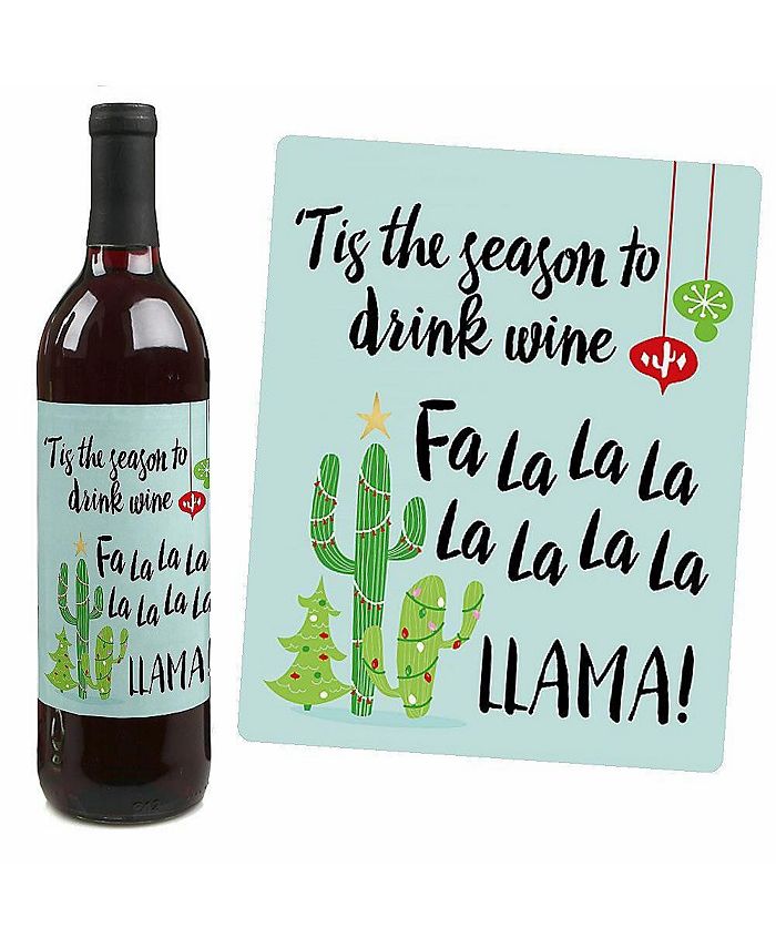 Big Dot of Happiness Fa La Llama - Christmas & Holiday Party Wine ...