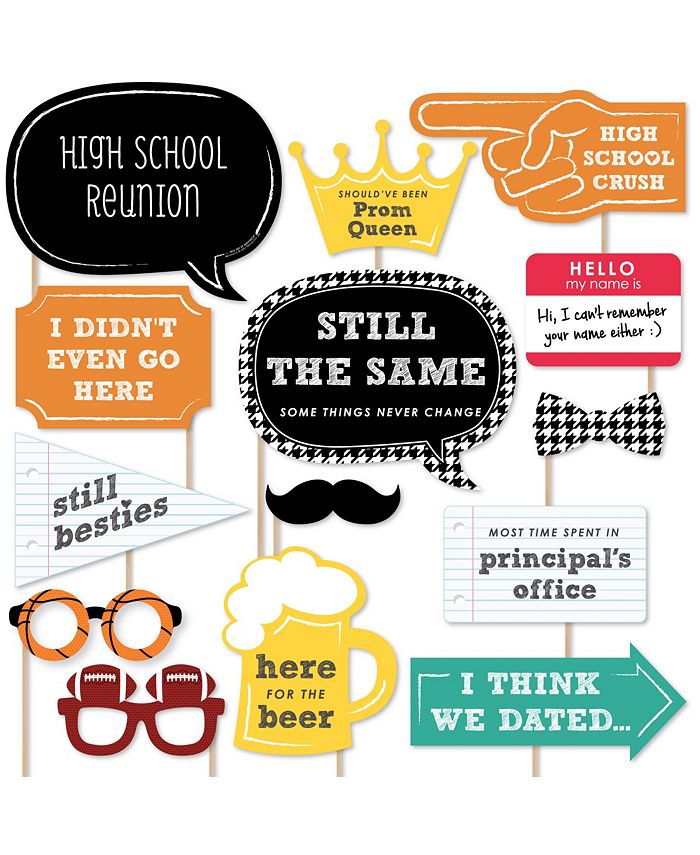 Big Dot of Happiness Class Reunion - Photo Booth Props Kit - 20 Count ...