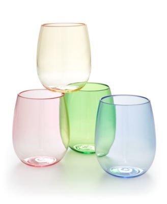 The Cellar Farm Fresh BBQ Set of 4 Stemless Acrylic Wine Glasses Created for Macy s Macy s