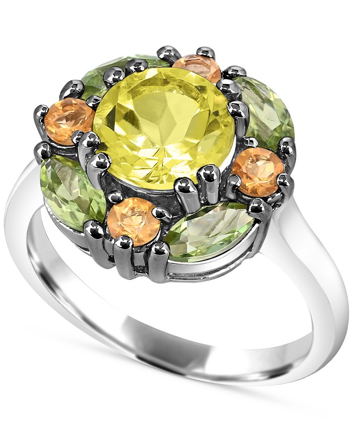Macy's Multi-Gemstone Cluster Ring (3-1/2 ct. t.w.) in Sterling Silver ...
