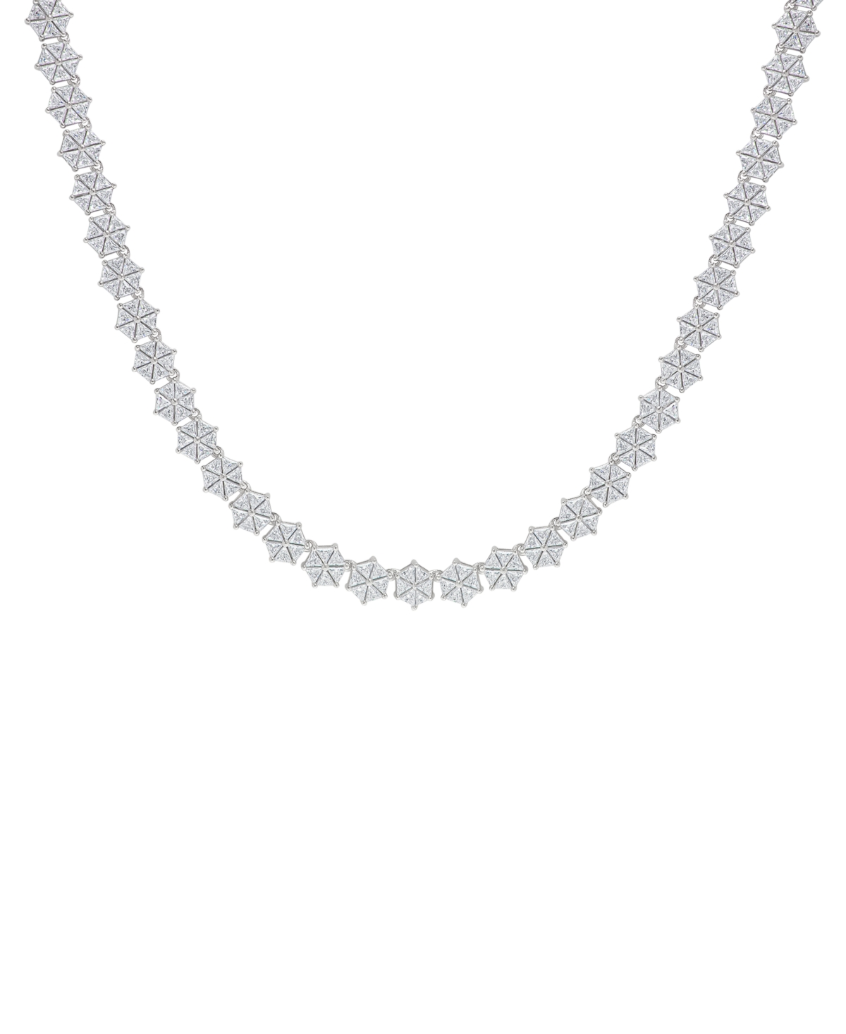 Click here for Macys Fine Silver Plated Cubic Zirconia Hexagon Ne... prices