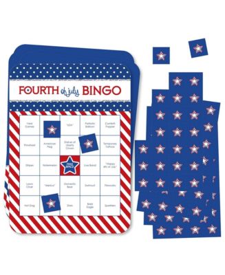 4th of July - Bar Bingo Cards and Markers - Independence Day Bingo Game ...