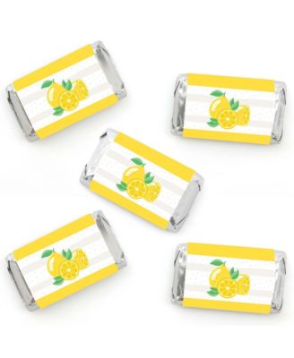 Big Dot of Happiness So Fresh - Lemon - Mini Candy Bar Wrapper Stickers ...