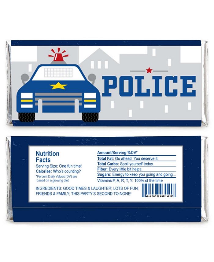 Big Dot of Happiness Calling All Units - Police - Candy Bar Wrapper ...