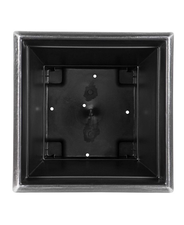 Garden Elements Outdoor Large Square Plastic Planter Gold 14 Inches ...