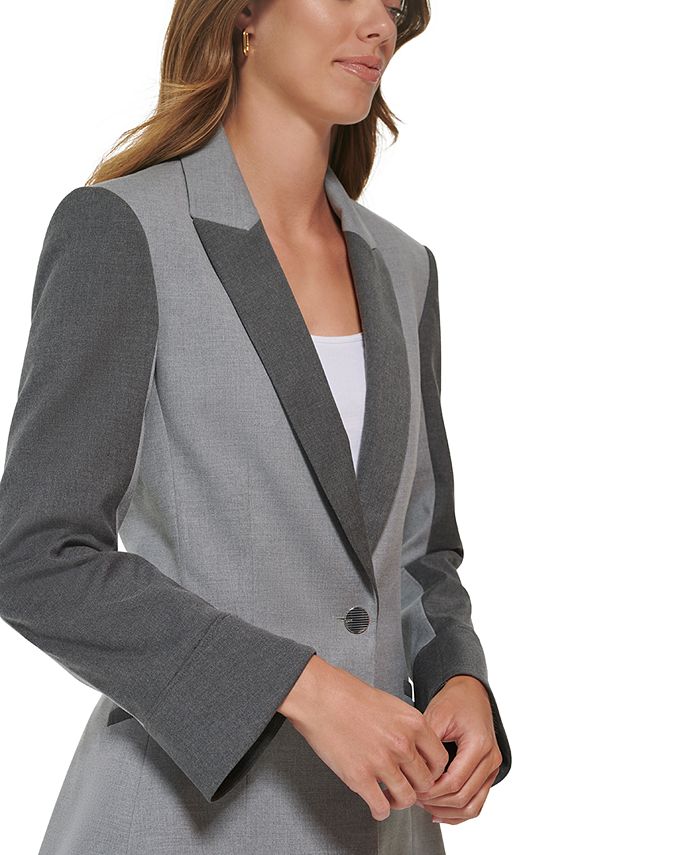 DKNY Women's Two Tone Single Button Blazer - Macy's