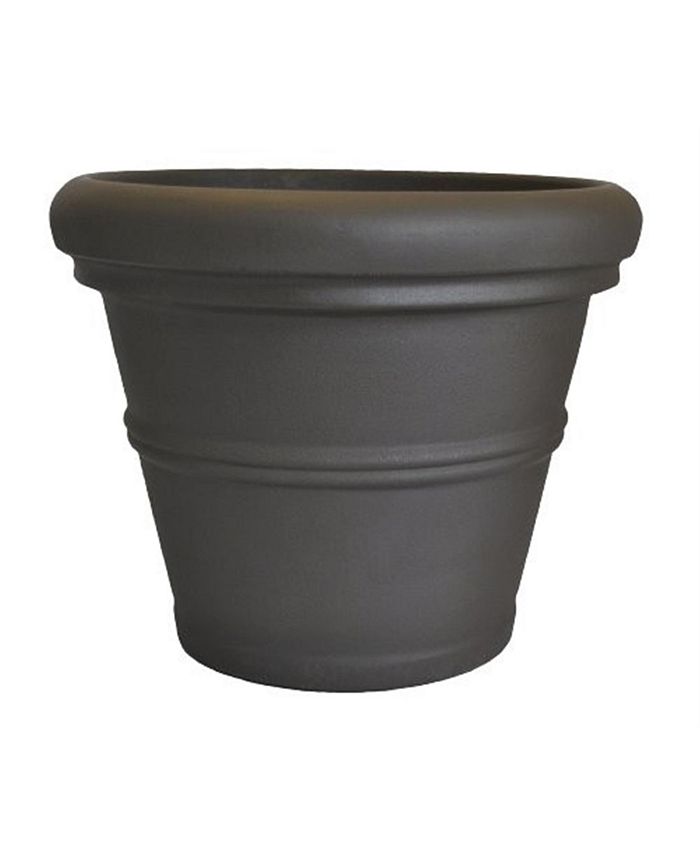 Tusco Products Plastic Rolled Rim Round Planter Espresso 30” x 24” - Macy's