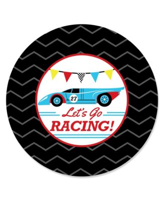 Let's Go Racing - Racecar - Race Car Party Circle Sticker Labels - 24 ...