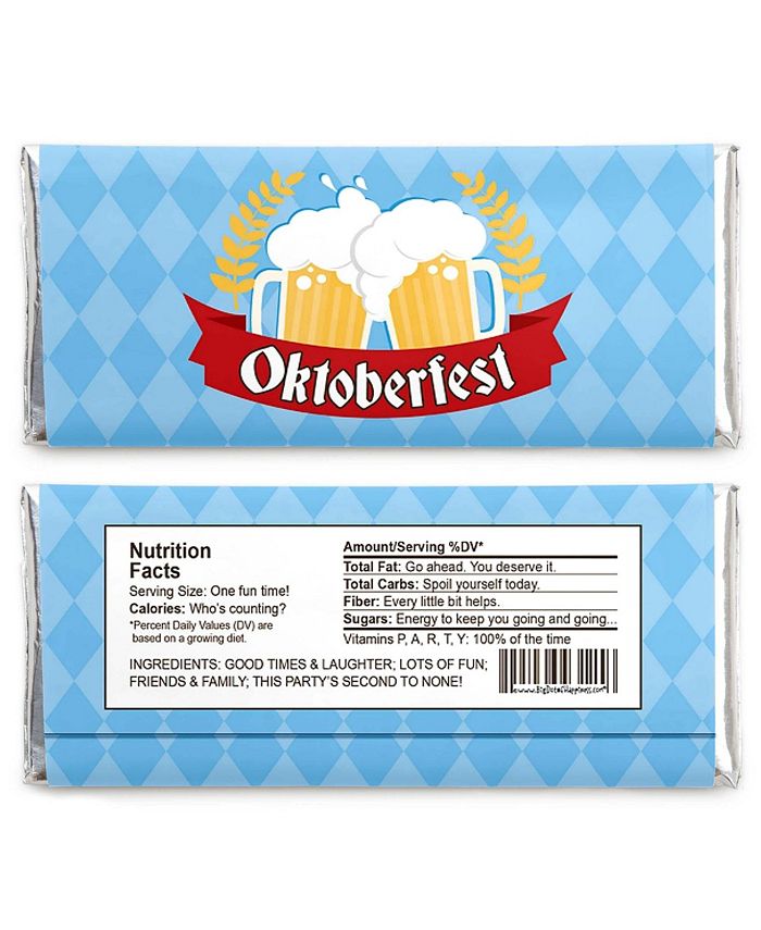 Big Dot of Happiness Oktoberfest - Candy Bar Wrapper Beer Festival ...