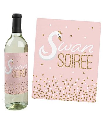 Big Dot of Happiness Swan Soiree - White Swan Party Decor - Wine Bottle ...