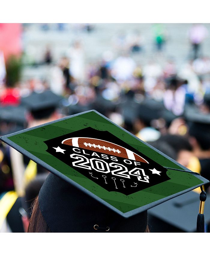 Big Dot of Happiness Grad Football - 2024 Graduation Cap Decorations ...