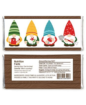 Big Dot of Happiness Garden Gnomes - Candy Bar Wrapper Forest Gnome ...