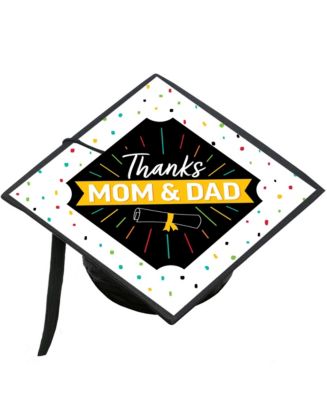 Big Dot of Happiness Thanks Mom and Dad - Graduation Cap Decorations ...
