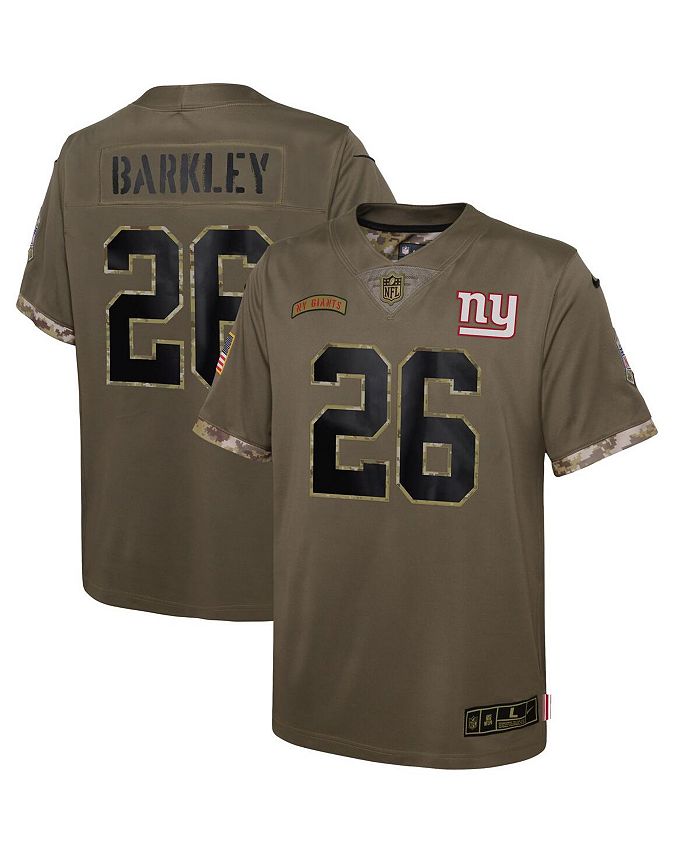 Nike Big Boys Saquon Barkley Olive New York Giants 2022 Salute To Service Player Limited Jersey ...