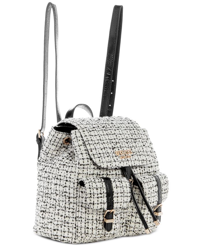 GUESS Adam Flap Tweed Small Backpack & Reviews - Handbags & Accessories ...