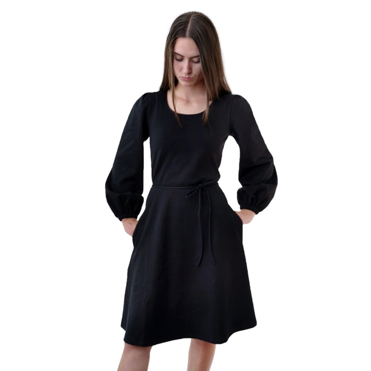 Click here for Hope & Henry Womens Fit and Flare Ponte Dress - Bl... prices