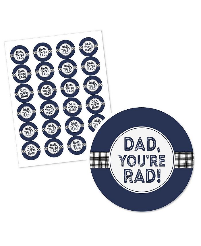 Big Dot of Happiness My Dad is Rad - Father's Day Circle Sticker Labels ...