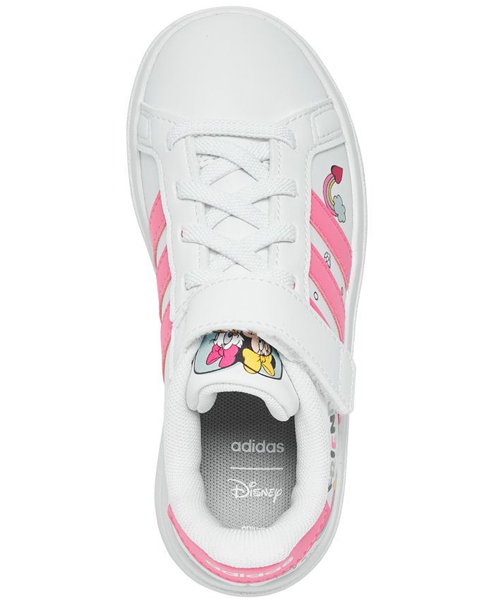 adidas Little Girls Disney Minnie Mouse Grand Court Casual Elastic Lace ...