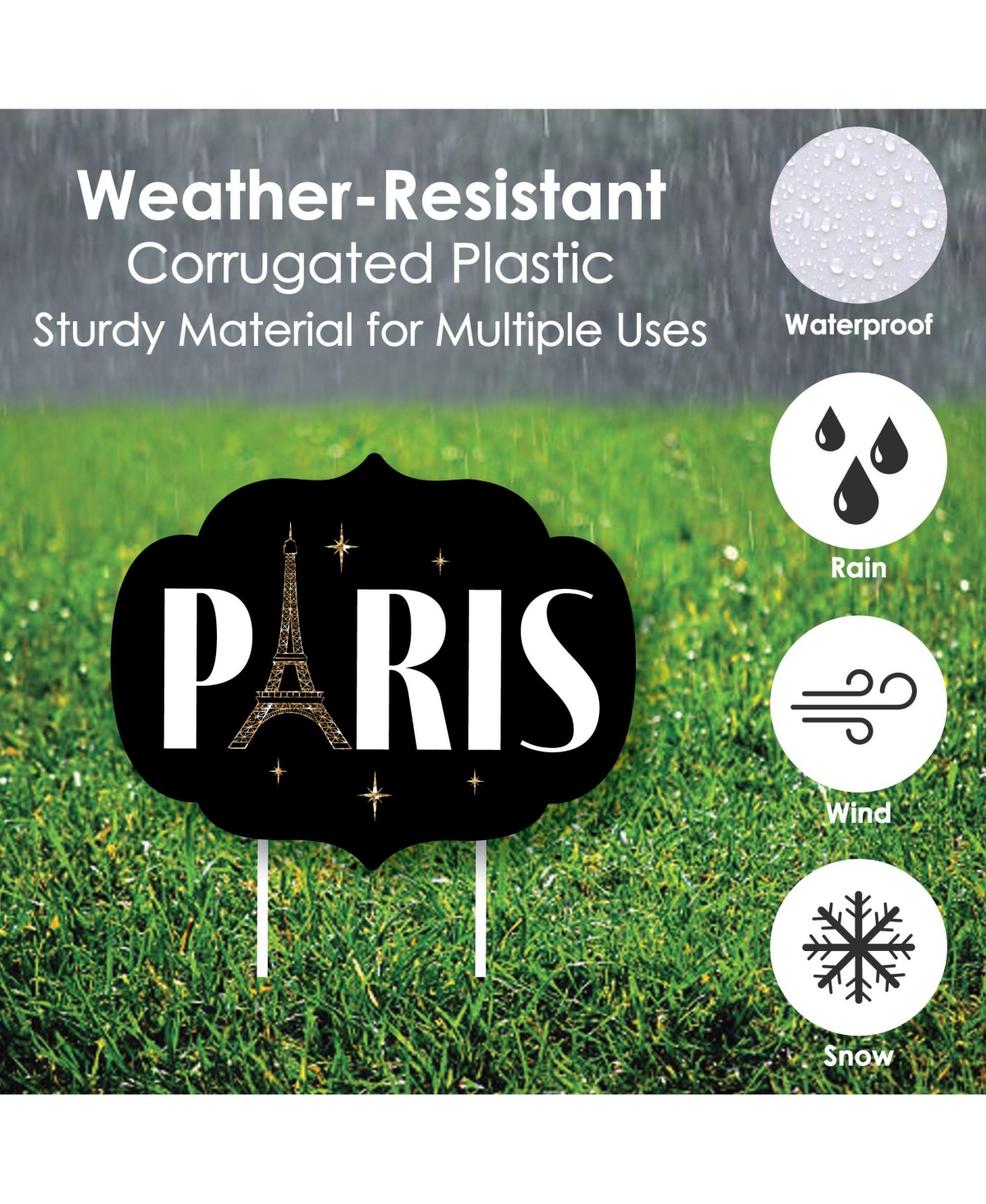 Big Dot Of Happiness Stars Over Paris - Outdoor Lawn Decor - Parisian ...