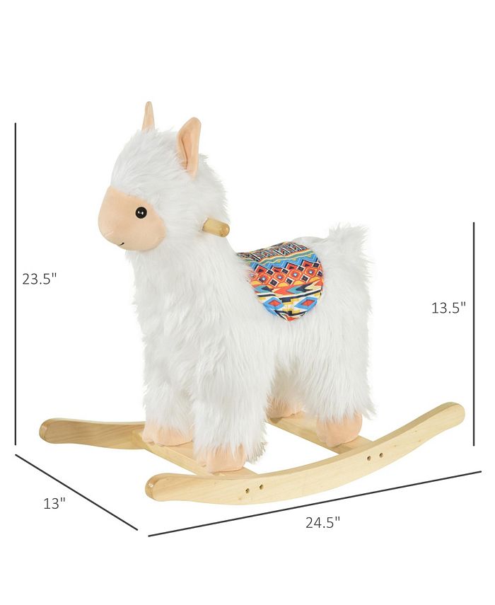 Qaba Childrens Swaying Llama Chair Play Toy for Kids 18-36 Months Old ...